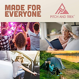 Pitch and Trek Female Urination Device, Silicone Standing Pee Funnel w/Discreet Carry Bag, for Travel, Road Trip, Festival, Camping & Hiking Gear Essentials for Women, Pink