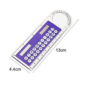 3 in 1 Calculators Mini Pocket Basic Calculator with Magnifier Solar Transparent Ruler Calculator Digital Desktop Calculator for Kids Student School Supplies Silver