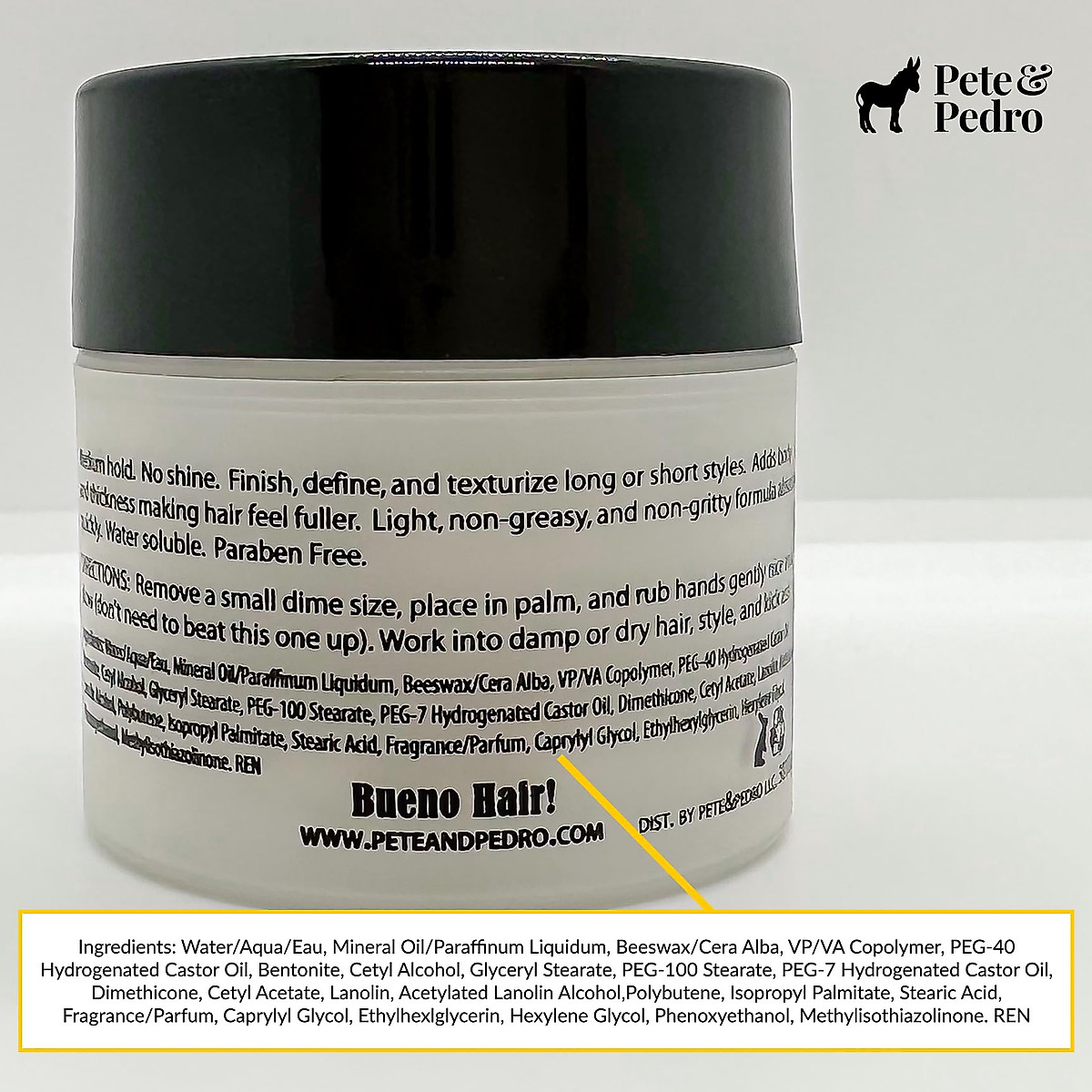 Pete & Pedro HAIR STYLING CLAY - Medium Hold, Matte Finish, Low Shine Styling Clay for Men, Ideal for Hairstyling Medium, Messy, Fine Thinning Hair Styles | Shark Tank Featured, 2 oz