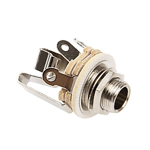 6Pcs Yootones 6.35mm Guitar Input Jack TS Mono Panel Mount Socket with Washer & Nut Solder Type Compatible with Electric Guitar Bass