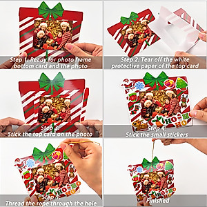Kepeel 30 Packs Christmas DIY Picture Frames Craft Kit for Kids, Xmas Present Box Photo Frames Ornaments for Christmas Tree Party Decorations Favor Winter Art Gift Classroom School Home Activities
