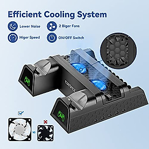 OIVO PS4 Stand Cooling Fan Station for Playstation 4/PS4 Slim/PS4 Pro, PS4 Pro Vertical Stand with Dual Controller EXT Port Charger Dock Station and 12 Game Slots