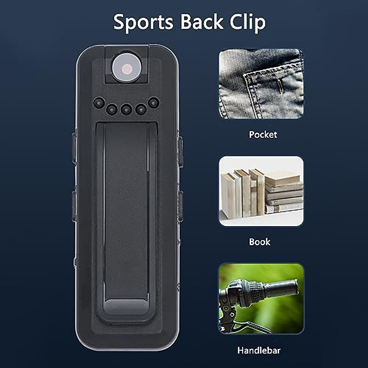 Hilitand Clip on HD Camera, Wearable Multifunctional Mobile Detection Camera with Built in Battery for Voice Recording Taking Photo