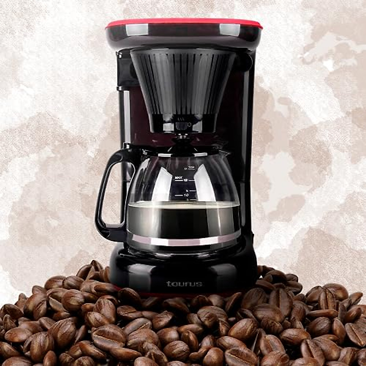 Taurus | Velvet | COFFEMAKER | Glass Jar 38.4 oz |Modern Design Coffee Machine|700 watts of power |washable and reusable filter |Compact size | Make it in minutes|