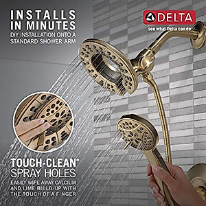 Delta Faucet Arvo 14 Series Single-Handle Shower Faucet, Shower Trim Kit with 4-Spray In2ition 2-in-1 Dual Hand Held Shower Head with Hose, Champagne Bronze 142840-CZ-I (Valve Included)