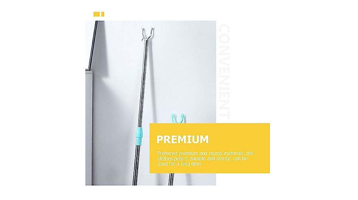 2pcs Retractable Clothes Pole - Adjustable Wardrobe & Drying Stick