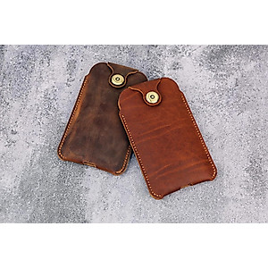 Personalized leather Phone sleeve pouch flip case with belt clip loop leather phone sleeve case for iPhone 15 14 13 Pro Max W09-LPSN