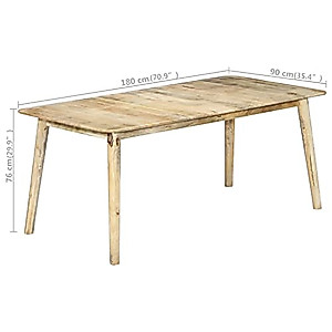 ULUYYUC Dining Table 70.9"x35.4"x29.9" Solid Mango Wood,Multifunctional Party Table Kitchen Tables Living Room Furniture Outdoor Table for Living Room, Kitchen, Backyard, Wedding