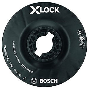 Bosch GWX13-50VSP 5 In. X-LOCK Variable-Speed Angle Grinder with Paddle Switch with Bosch MGX0500 5 In. X-LOCK Backing Pad with X-LOCK Clip - Medium Hardness