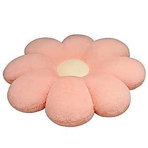 Imitation Rabbit Fur Petal Cushion Office Chair Cushion Bedroom Bay Window Cushion Sofa Cushion.Vikcewn. (15 inches (About 38CM), Pink)