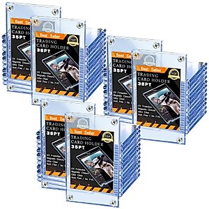 10 Pieces Trading Card Protector, Baseball Card Protector, 35 PT Acrylic Screw Card Holder Clear Display Card Protector for Baseball Football Sports Card Trading Cards Game Card Storage and Display