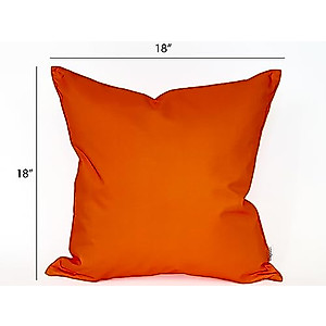 Ensperta Pack of 2 18x18 Outdoor Waterproof Orange Throw Pillow Covers and Inserts Included Decorative Square Cushion Patio Pillows for Patio Furniture (Orange Tiger)