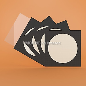 12x12 inch Black Round-Holed Square Paper Picture Frame Mat Board Photo Frame 4 Pieces of Each Pack (For 12x12 inch, Black)