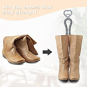 Nuenen 12 Pack Folding Boot Shaper Stands Tall Boots Shaper Boot Inserts Shape Holders for Women Boot Stand Up Inserts for Men Home Hanging, 13 x 4 Inch, Gray