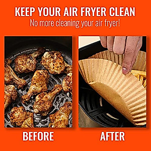 Air Fryer Liners (120Pcs), Air Fryer Disposable Paper Liner - Accessories for Airfryer, Oven & Steamer - Food Grade Parchment & Baking Paper - Greaseproof, Non-Stick, Oil-Proof Sheets (6.3 in)