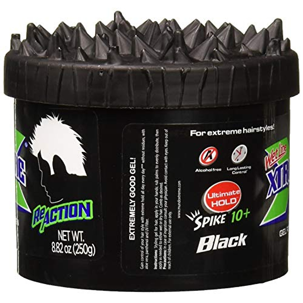 Wet Line Xtreme Reaction Black Ultimate Hold Gel, 8.8 Ounce
