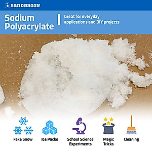 Sandbaggy Sodium Polyacrylate Crystals - Super Absorbent Polymers - Science Experiments, Fake Snow, Ice Packs, Skincare - Non Toxic, Made in The USA (5 lb - 80 oz)