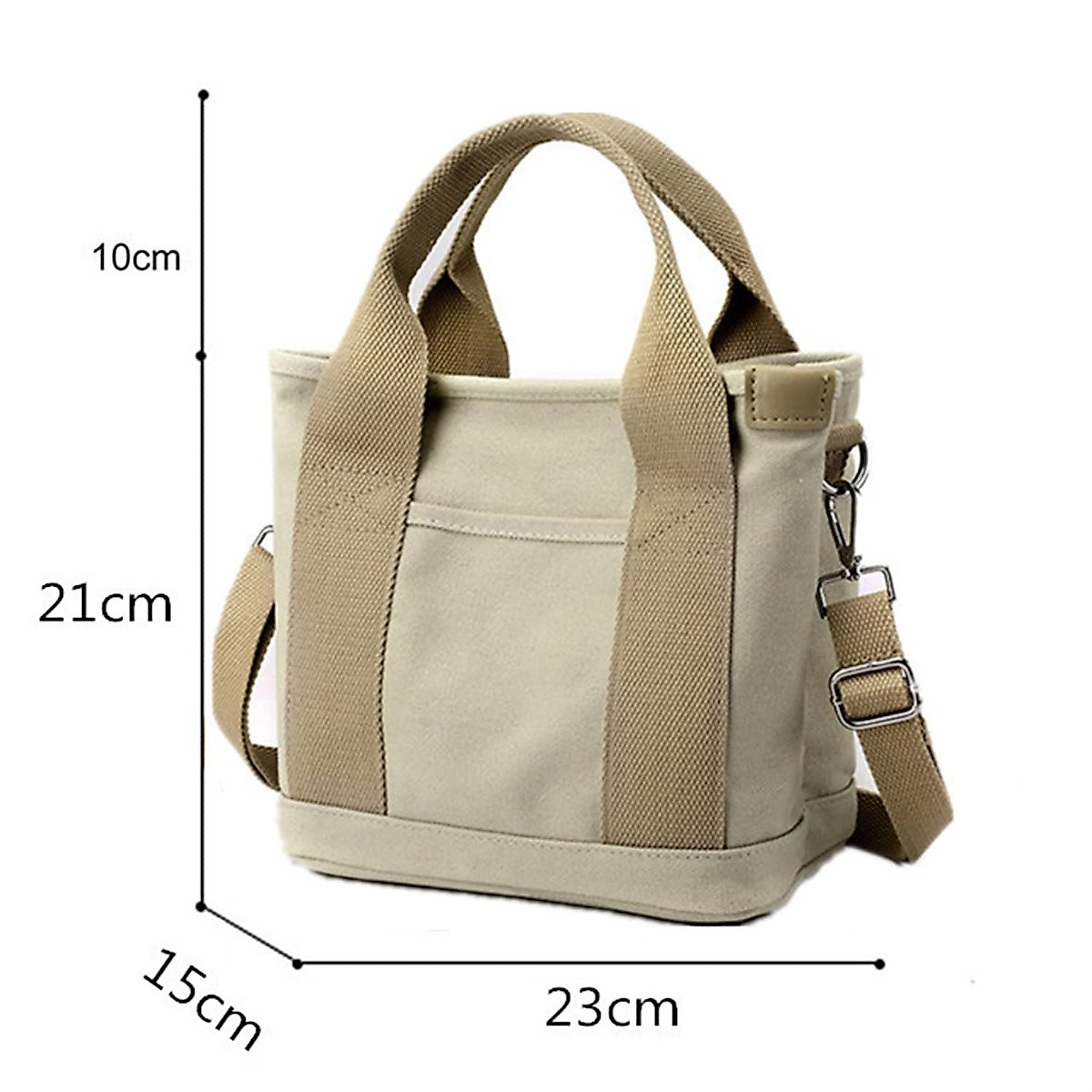 Large Capacity Multi-Pocket Handbag Japanese Handmade Tote Bag with Zipper Tote Purses Crossbody Bag Canvas Handbag for Women (A-Khaki)