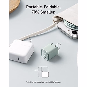 USB C GaN Charger 30W, Anker 511 Charger (Nano 3), PIQ 3.0 Foldable PPS Fast Charger for iPhone 14/14 Pro/14 Pro Max/13 Pro/13 Pro Max, Galaxy, iPad (Cable Not Included) - Aurora White