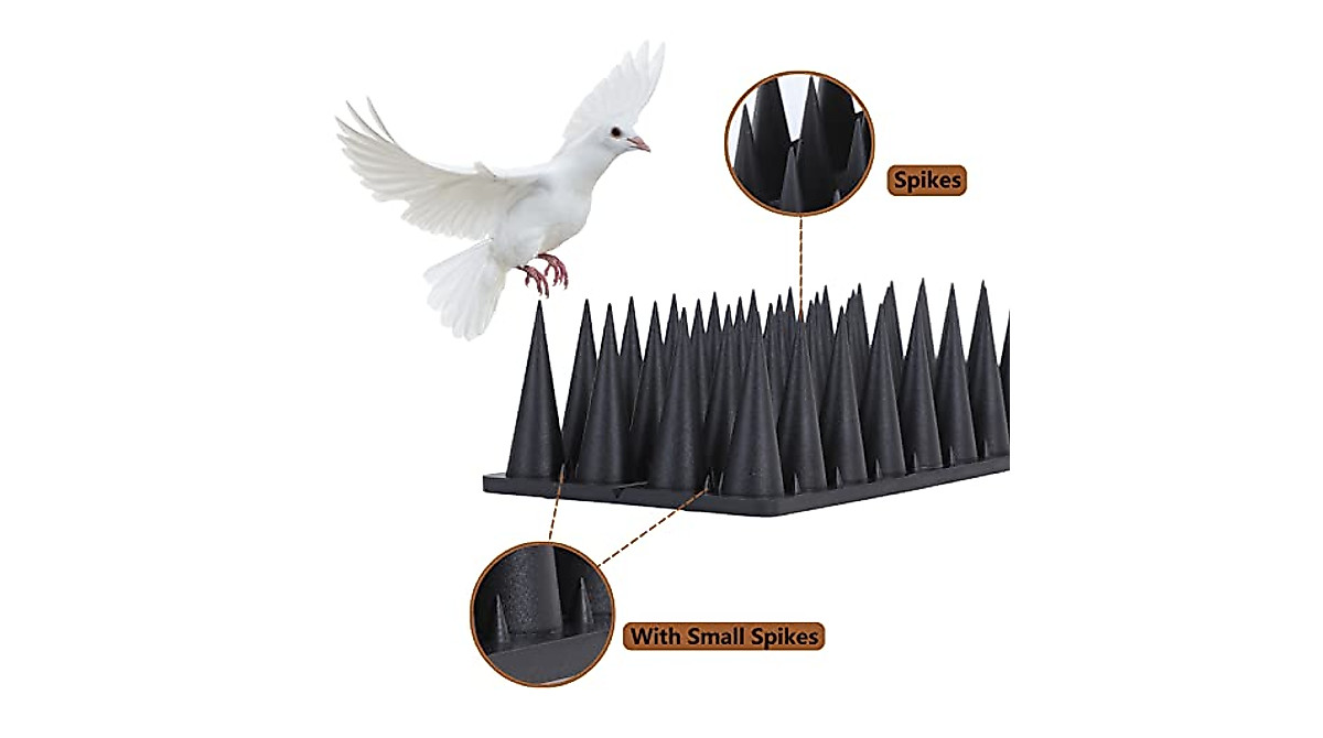 Bird Spikes - Humane Deterrent for Birds, Squirrels & Raccoons