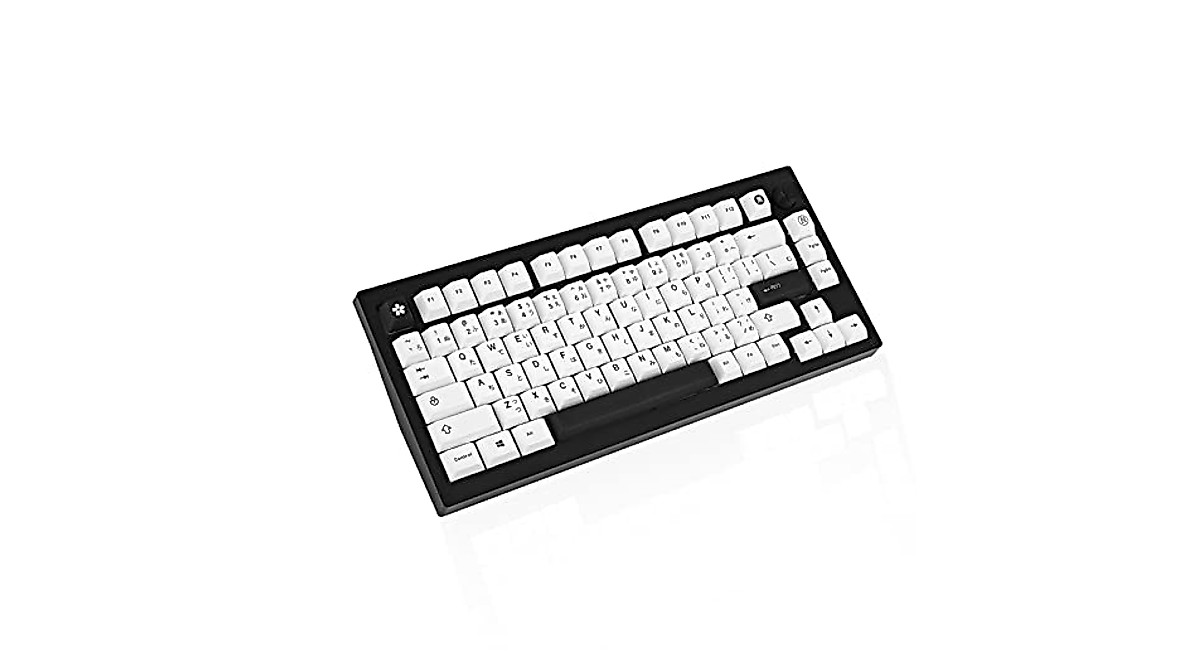 JOLINTAL 128 Keys Black and White Japanese Keycaps, PBT Material Cherry ...