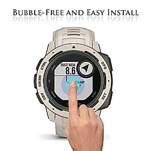 Orzero (3 Pack) Compatible for Garmin Instinct Smartwatch Tempered Glass Screen Protector, 2.5D Arc Edges 9 Hardness HD Anti-Scratch Bubble-Free (Lifetime Replacement)