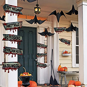 Halloween Horror Movie Themed Decoration,20Pcs Horror Cardboard Signs for Wall Decor Waterproof Horror Movie Photo Booth Props for Halloween Party Decoration