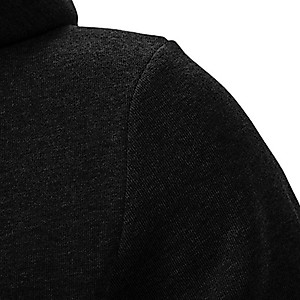 Maiyifu-GJ Men Gothic Turtleneck Hooded Sweatshirt Casual Hip Hop Long Length Hoodies Loose Fleece Drawstring Pullover Hoodie (Black,X-Large)
