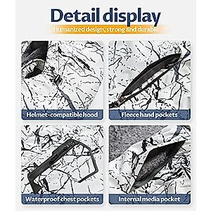 CREATMO US Men's Snowboard Jacket Snow Winter Coat Raincoat Line Printed Medium