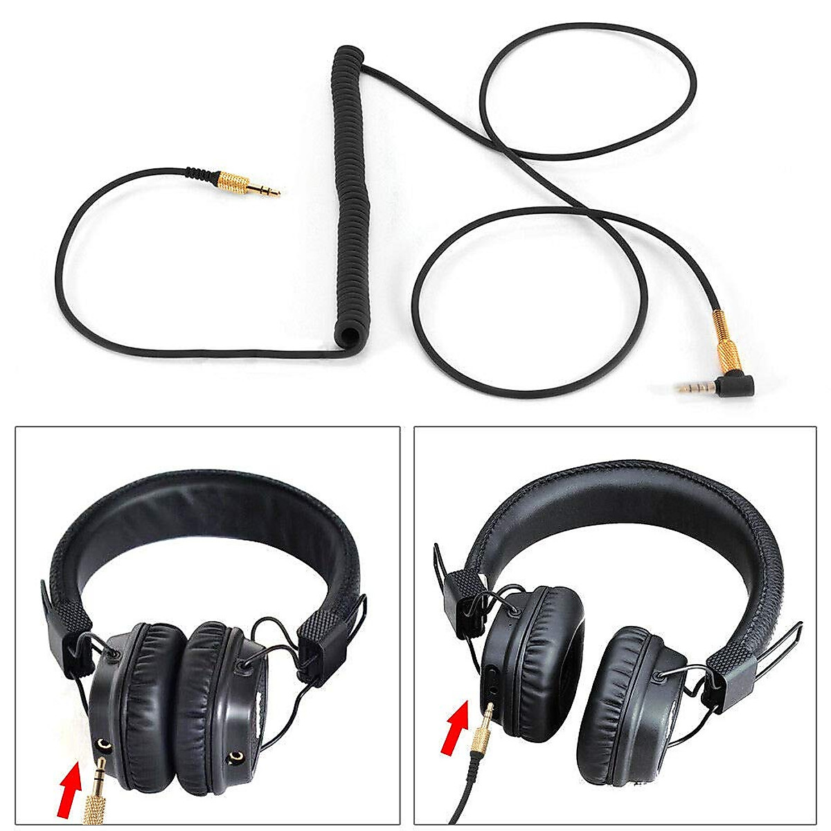 BUTIAO Audio Cable, 30ft Nylon Braided AUX Cable for Marshall Headphones, Compatible with Major 3 III II IV Monitor 2 ANC Mid A.N.C Voice Bluetooth