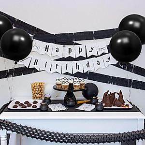 30pcs 18 inch big black balloons Latex Large Round Helium Balloons for Christmas Thanksgiving Baby Shower Wedding Birthday Father's Day Party Decorations