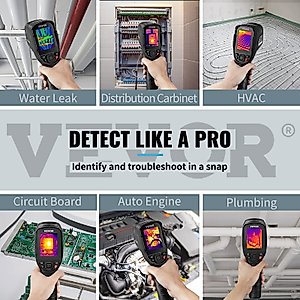 VEVOR Thermal Imaging Camera, 240x180 IR Resolution (43200 Pixels), 20Hz Refresh Rate Infrared Camera with -4℉~662℉ Temperature Range, 16G Built-in SD Card, and Rechargeable Li-ion Battery