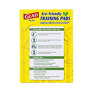 Glad for Pets Earth Friendly Bamboo Training Pads | Eco Friendly Puppy Pads for All Dogs | 85 Super Absorbent Puppy Training Pads, Deodorizing Dog Training Pads for Pets