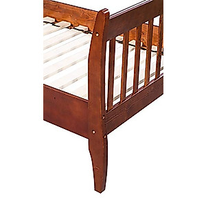 Twin Platform Bed,Solid Wood Bed Frame with Headboard and Footboard for Kids, Young Teens and Adults.No Box Spring Needed (Walnut)