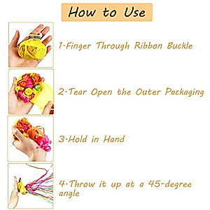 10Pcs Colorful Hand Throw Streamers Party Streamers Poppers No Mess Confetti Crackers Poppers for Birthday Wedding Party New Years Shows Celebrations Festival