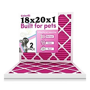 18x20x1 Air Filter by Colorfil | Color Changing Filters Designed for Cat and Dog Odor | MERV 8 Filter | Air FIlter 18x20x1 | Air Conditioner Filter | HVAC Filter for Pet Hair | 18x20 Air Filter 2 pack