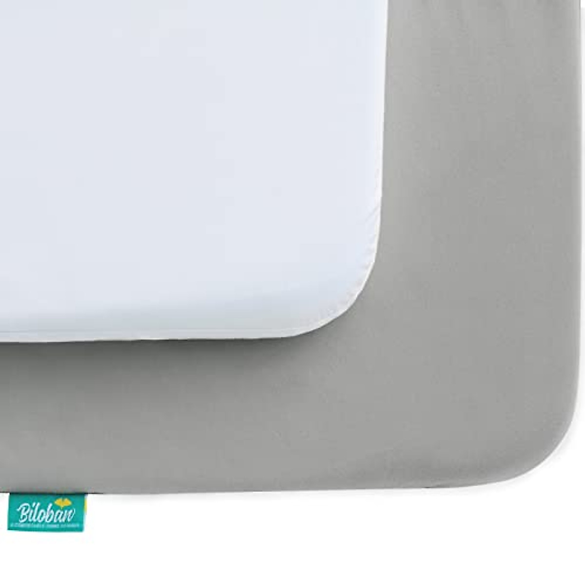 Pack and Play Sheets Fitted Waterproof 2 Pack, Mini Crib Mattress Protector 38" X 26" Portable Mini Crib Sheet for Boys & Girls/Trifold Pack and Play Mattress Topper 38" x 26", Gray