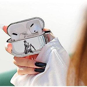 Ptnerbeh Cute AirPod Pro Case,Soccer Player Theme Pattern Design with Keychain Pendant Silicone Soft Shell Compatible with AirPods Pro Case