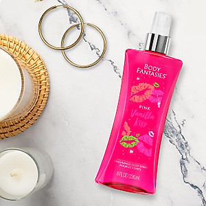BODY FANTASIES SIGNATURE Fragrance Body Spray, Pink Vanilla Kiss Fantasy, 8 Fluid Ounce (BF44)