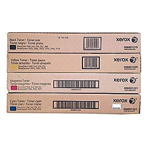 Genuine Xerox DocuColor 240 250 WorkCentre 7655, 7665, 7675 seriesToner Set 006R01219, 006R01220, 006R01221, 006R01222 CYMK Sealed In Retail Packaging