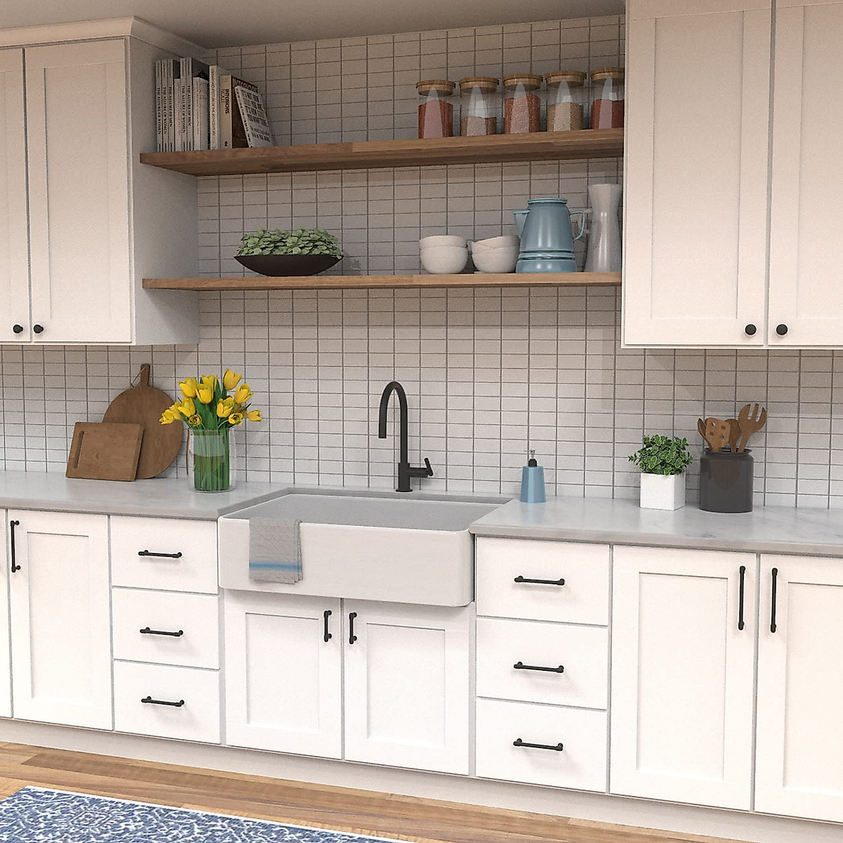 Hickory Hardware Kitchen Cabinet Knobs, Quality Drawer and Dresser Knob, Handle Pulls for Cabinet Doors, Bathroom Drawers, 1-1/4 Inch, Satin Nickel, Piper Collection