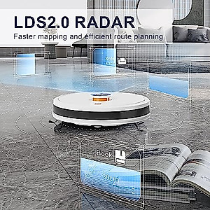 Lydsto Robot Vacuum and Mop Combo with HEPA Self-Emptying Base, 3-in-1 Robotic Vacuum with Lidar Navigation for 40 Days of Cleaning, 3000Pa Suction, Smart Map, App Control, Perfect for Pet Hair, R5