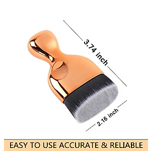 Angled Foundation Kabuki Brush High Density Face Body Kabuki Makeup Brush for Liquid Foundation Powder Cream Contour Buffing Stippling Blending (Gold)