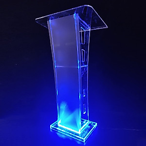 Acrylic Clear Lectern Mobile Acrylic Podium Pulpits Conference Lectern Professional Portable Presentation Podium for Churches,Weddings, Office and School Classrooms (Style C)