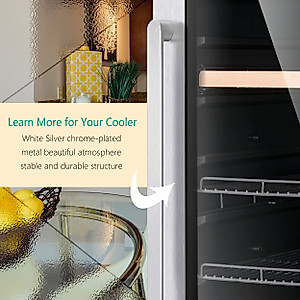 Kalamera Mini Fridge 24” Beverage and Wine Cooler Built-in or Freestanding - 120 Cans & 16 Bottles Capacity Wine Refrigerator Cooler- For Kitchen, Office or Bar with White Interior Light