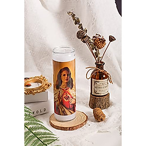 Lana Del Rey Candle - Lana Del Rey Merch, Funny Saint Votive, Pop Culture Celeb Prayer Candle,Scented Celebrity Parody Devotional Prayer Candles, Celebrity Novelty Gifts for Christmas