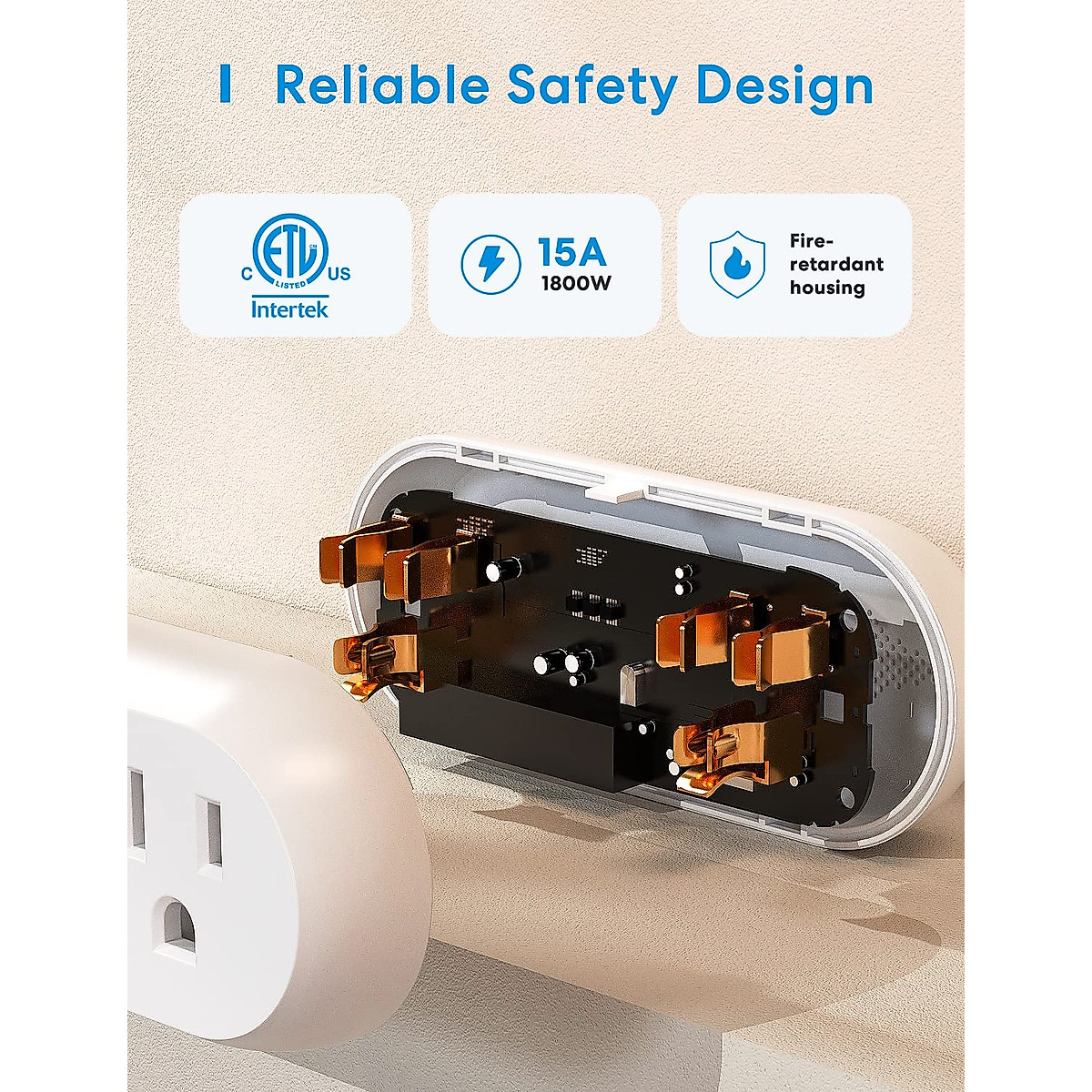 Meross WiFi Dual Smart Plug, 15A 2-in-1 Smart Outlet, Support Apple HomeKit, Siri, Alexa, Echo, Google Home and SmartThings, Voice & Remote Control, Timer, No Hub Required, 2.4G Only, 1 Pack