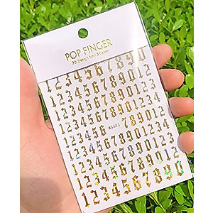 1 Sheet (Including 110 Digital) Sticker Arabic Numerals 0-9 Autohesion Foil Nail A3D Nail Decals 6 Colors N&K - (Color: NK130-1)