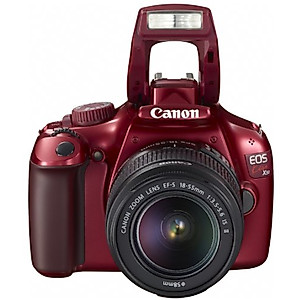 Canon Digital SLR Camera EOS Kiss X50 with EF-S18-55mm IS II Lens Kit (Red) - International Version (No Warranty)