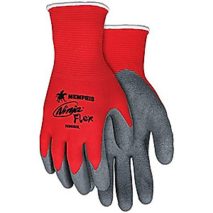 MCR Safety N9680M Ninja Flex Glove, Medium, Red/Gray, 12-Pack